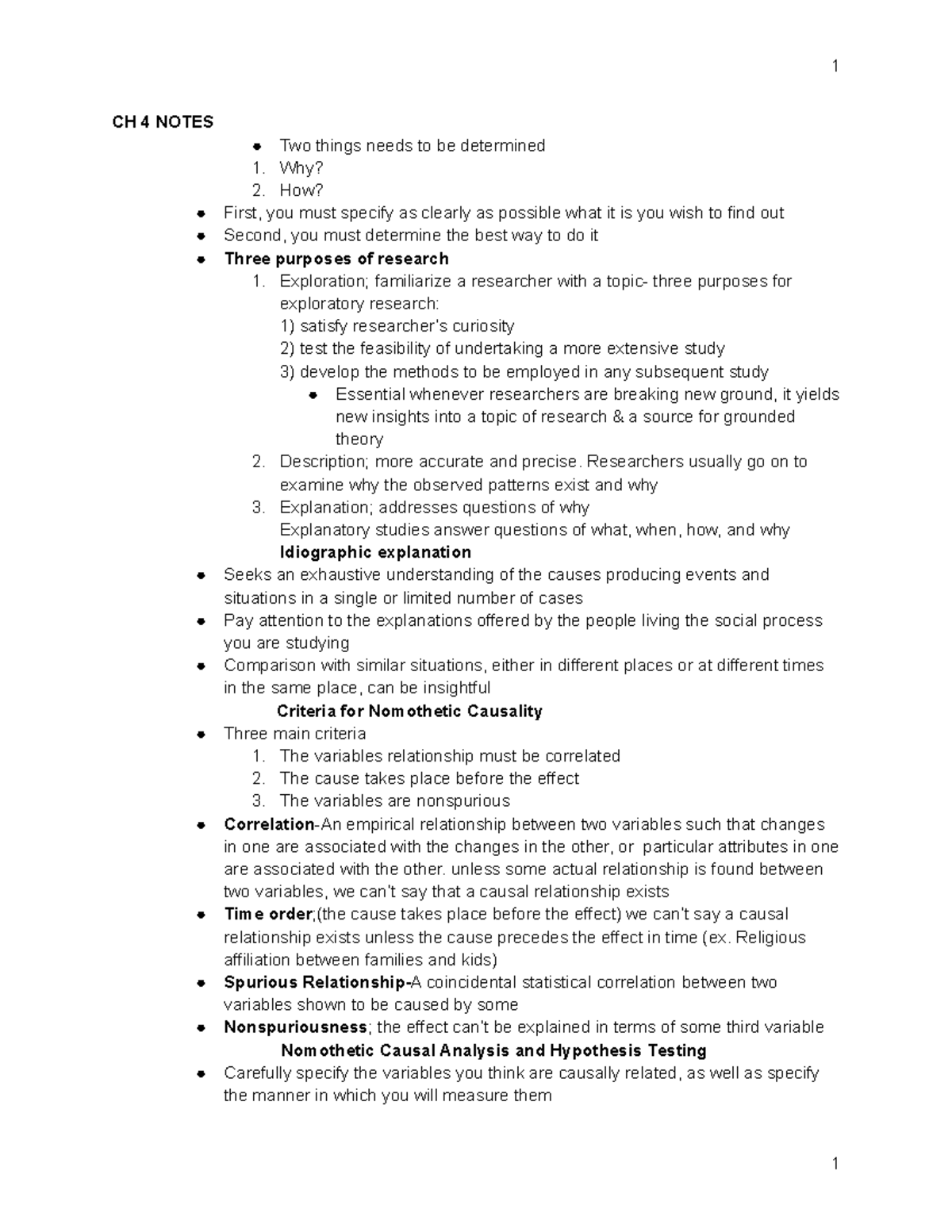 Untitled document - lecture notes - CH 4 NOTES Two things needs to be ...