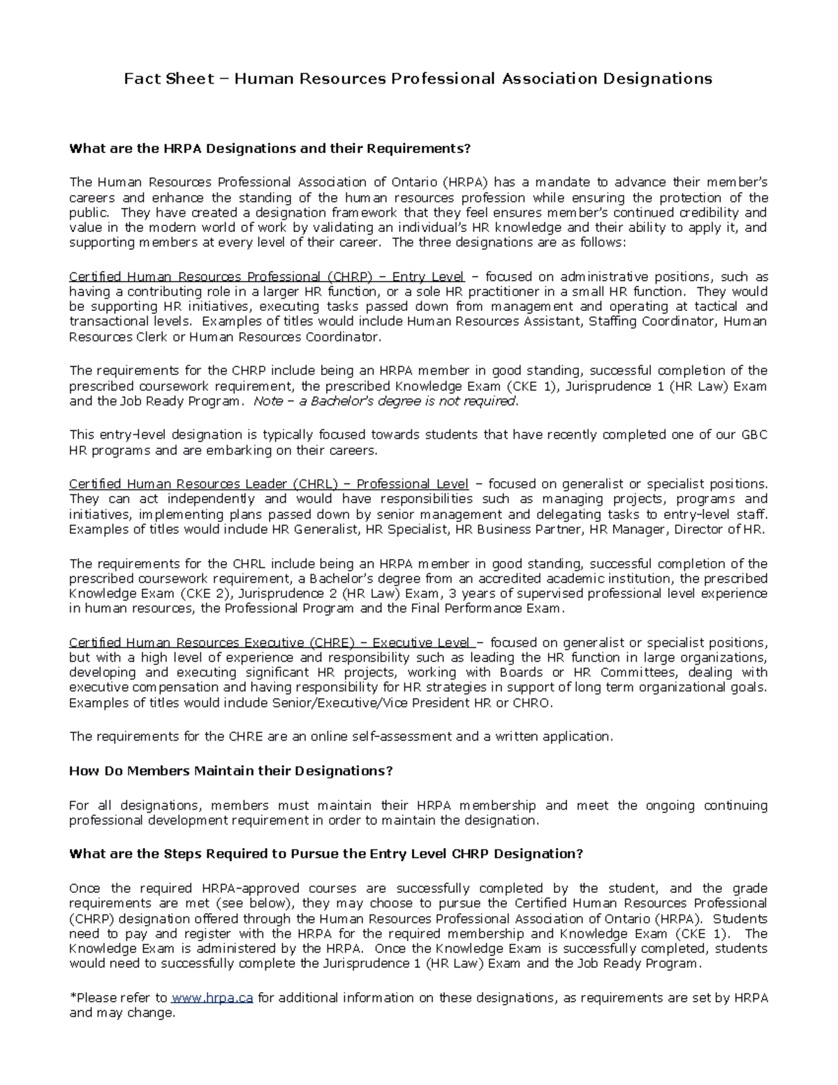 HRPA Fact Sheet - September 2017 - Fact Sheet – Human Resources ...