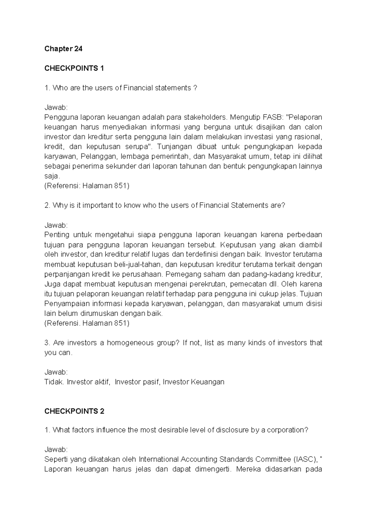 Chapter 24 Eldon S. Hendriksen Checkpoint 1 dan 2 - Chapter 24 CHECKPOINTS 1 Who are the users ...