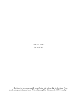 FIN 340 Journal Module One - 1-2 Journal: Mutual Funds and ETFs Prompt ...