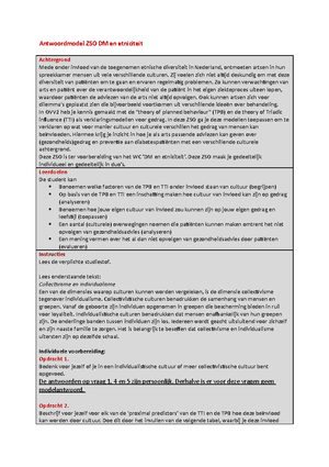 ZSO Antw pre TBL Integratie metabole paden 2019 2020 - 1 Antwoordmodel ...