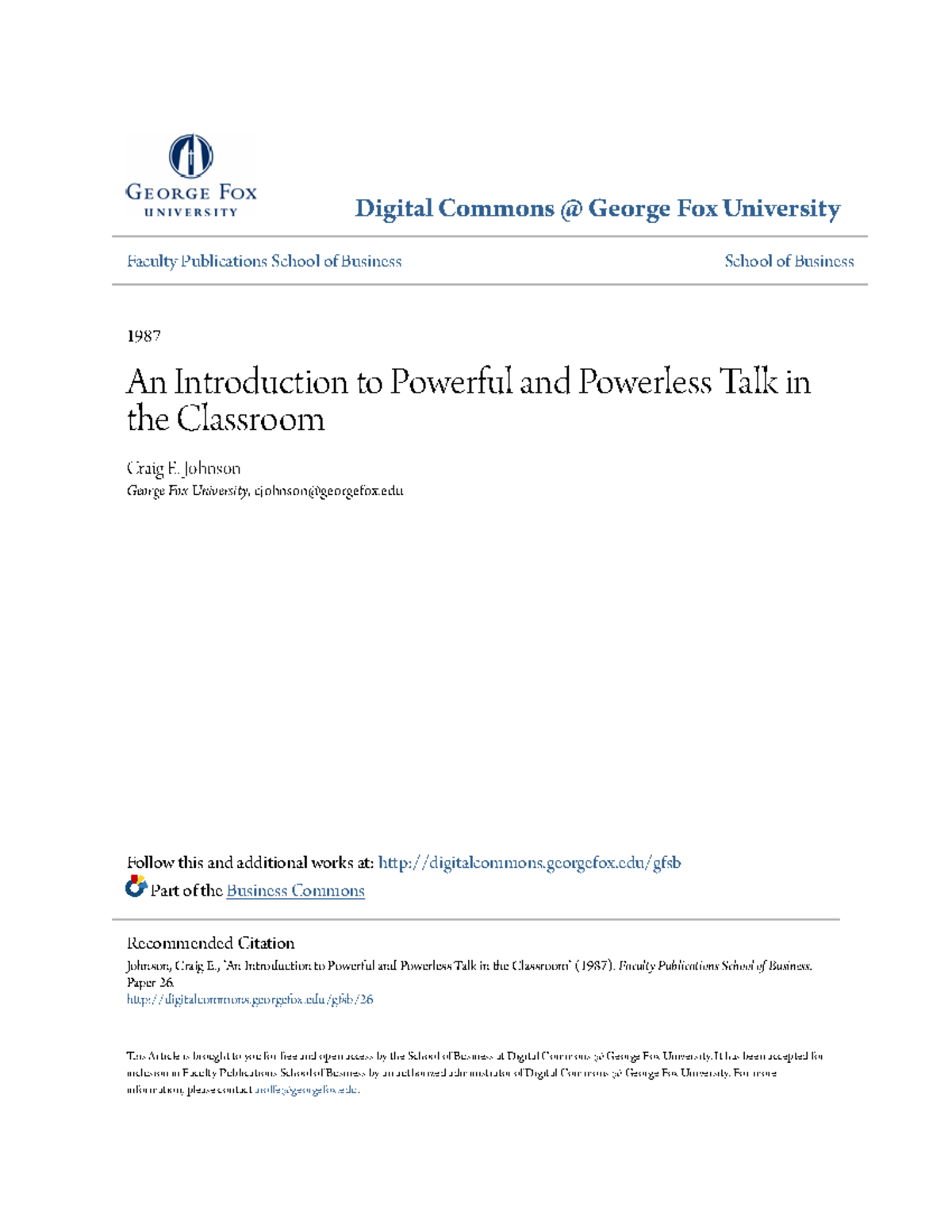 An Introduction to Powerful and Powerless Talk in the Classroom ...