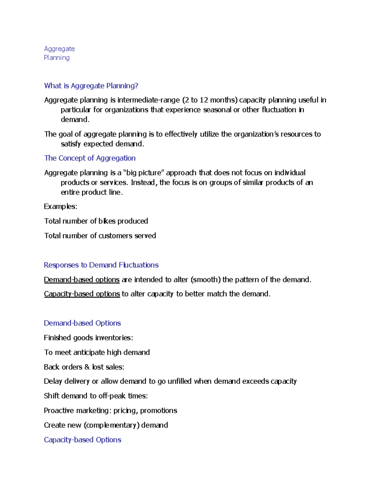 Aggregate planning - Aggregate Planning What is Aggregate Planning ...