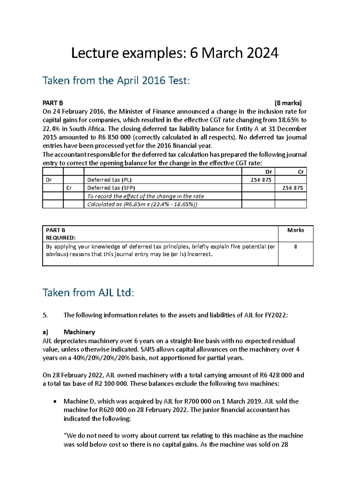 Wed 06 Mar - Good - Lecture examples: 6 March 2024 Taken from the April ...