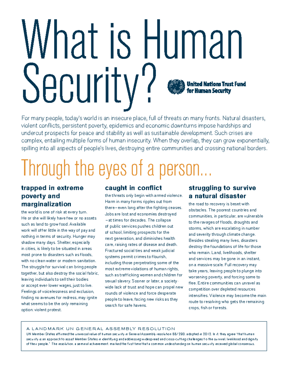 What is Human Security - What is Human Security? For many people, today ...