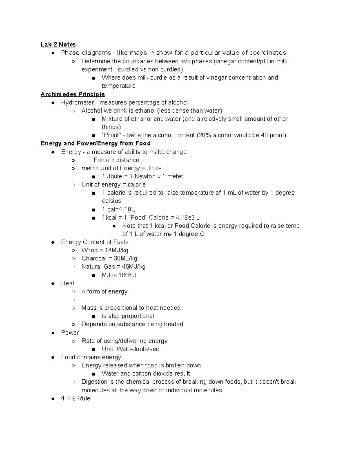 PY107 - Lecture 4 - Lab 2 Notes Phase diagrams - like maps → show for a ...