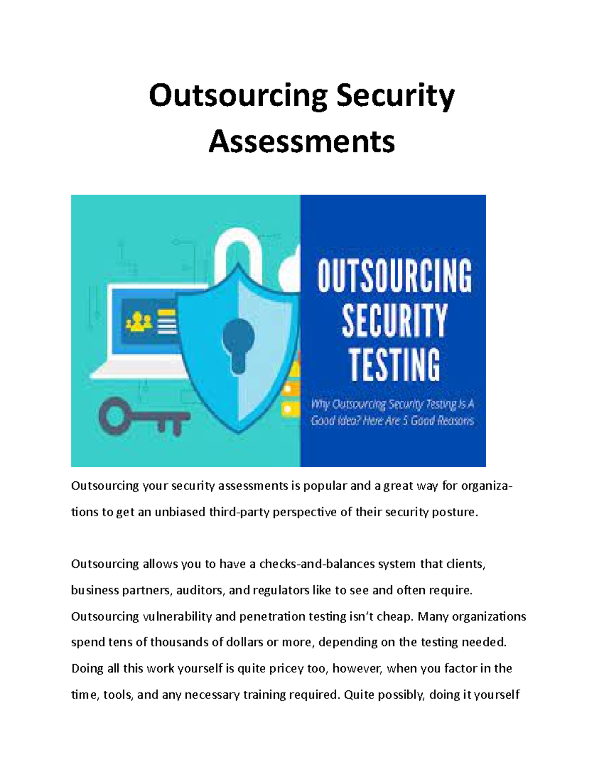 Outsourcing Security Assessments - Outsourcing Security Assessments ...