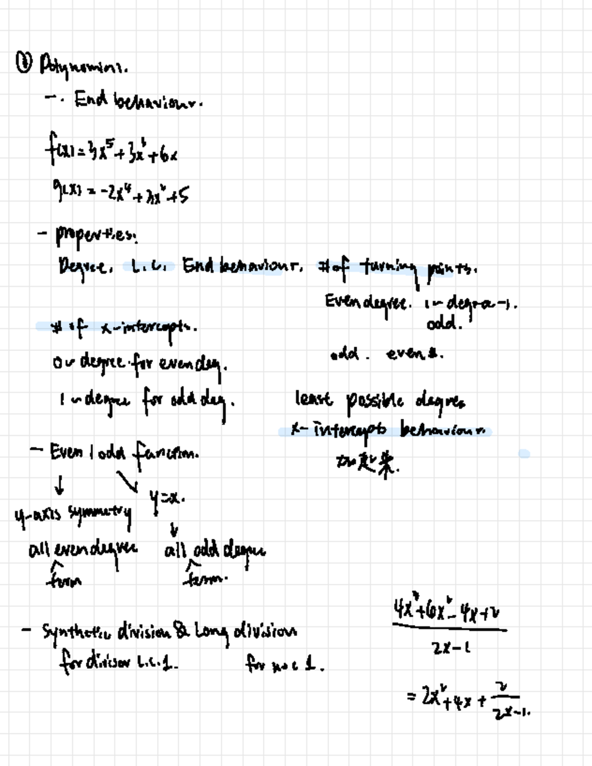 MHF4U CHAPTER6 notes - & Polynomial. -End behaviour. f(x = 3x + 3x + 6x ...
