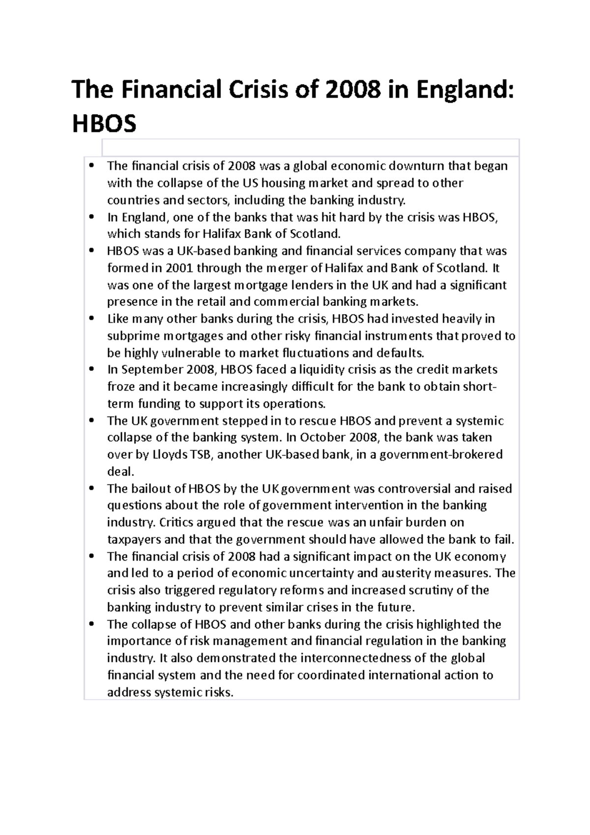 The Financial Crisis of 2008 in England - The Financial Crisis of 2008 ...