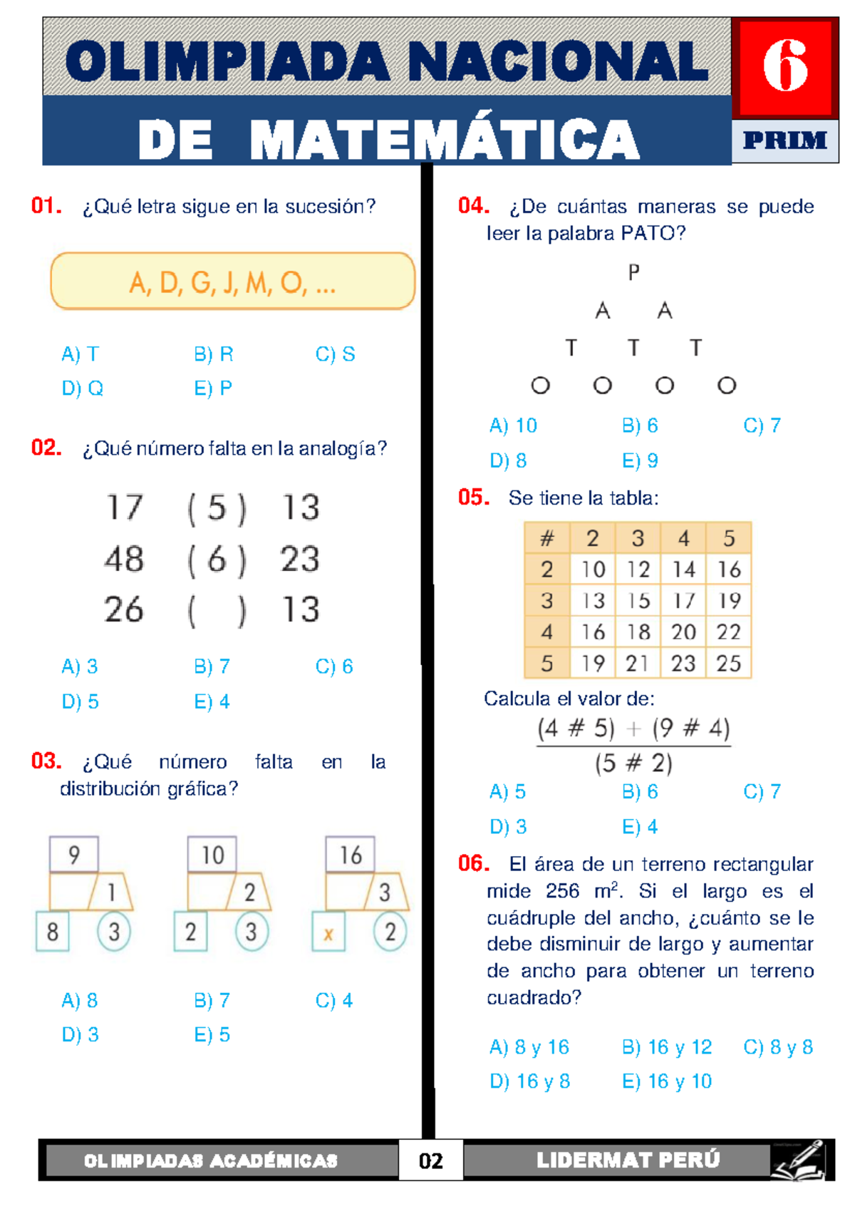 6TO Matematica 3 - Slznnxlslwlslxl - 01. ¿Qué letra sigue en la ...