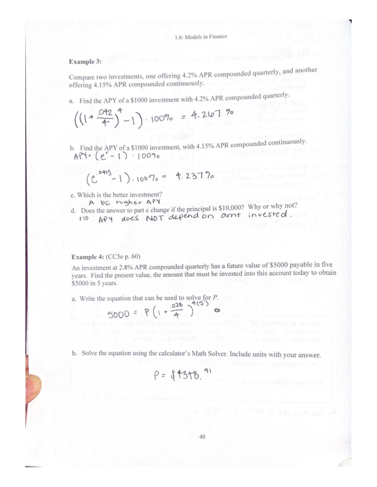 1.6 Models in Finance - notes - MATH1020 - Studocu