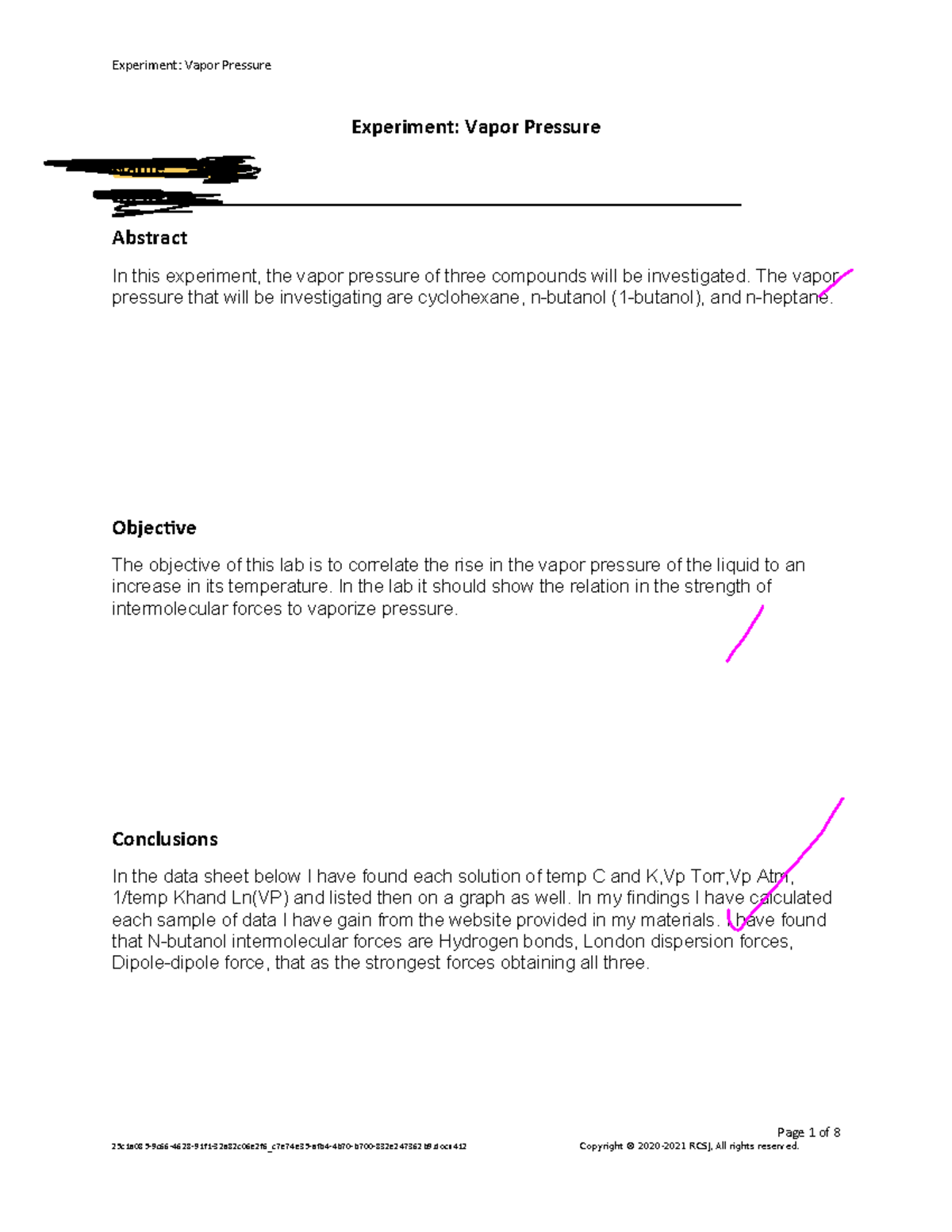 Lab+12+datasheet%281%29 - Experiment: Vapor Pressure Name____Ella - Studocu