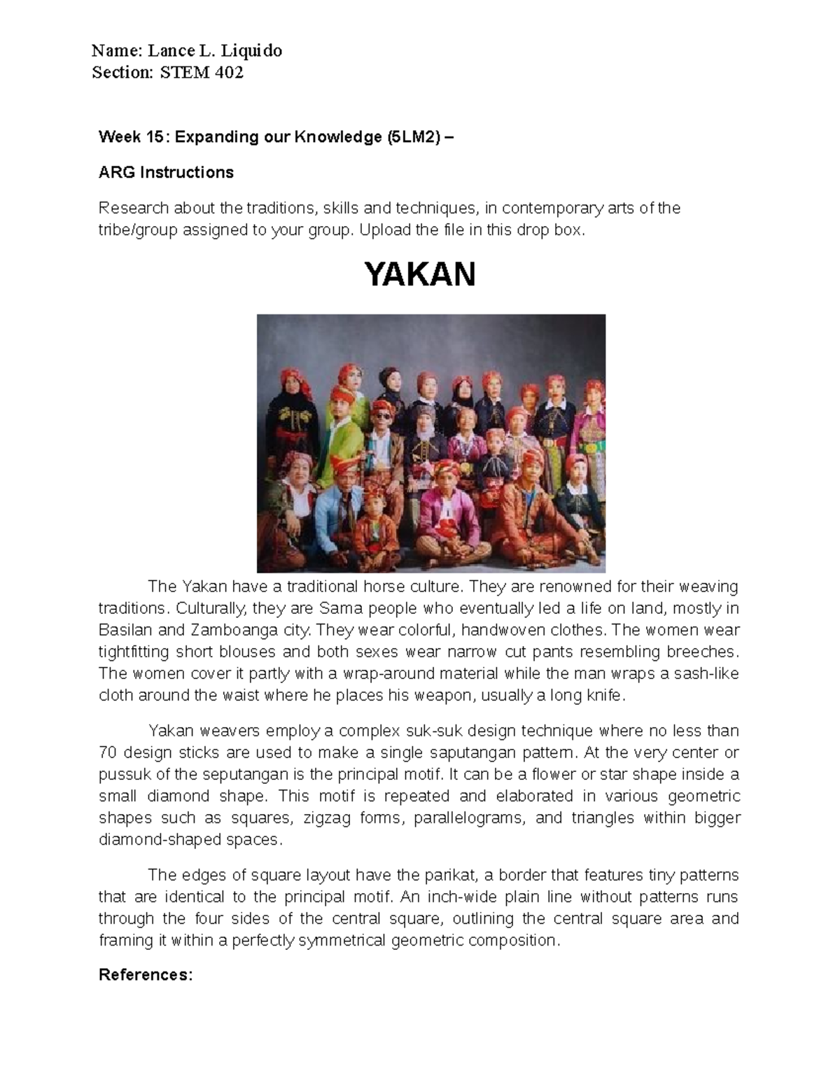 Liquido Week 15 Expanding our Knowlegde - Name: Lance L. Liquido ...