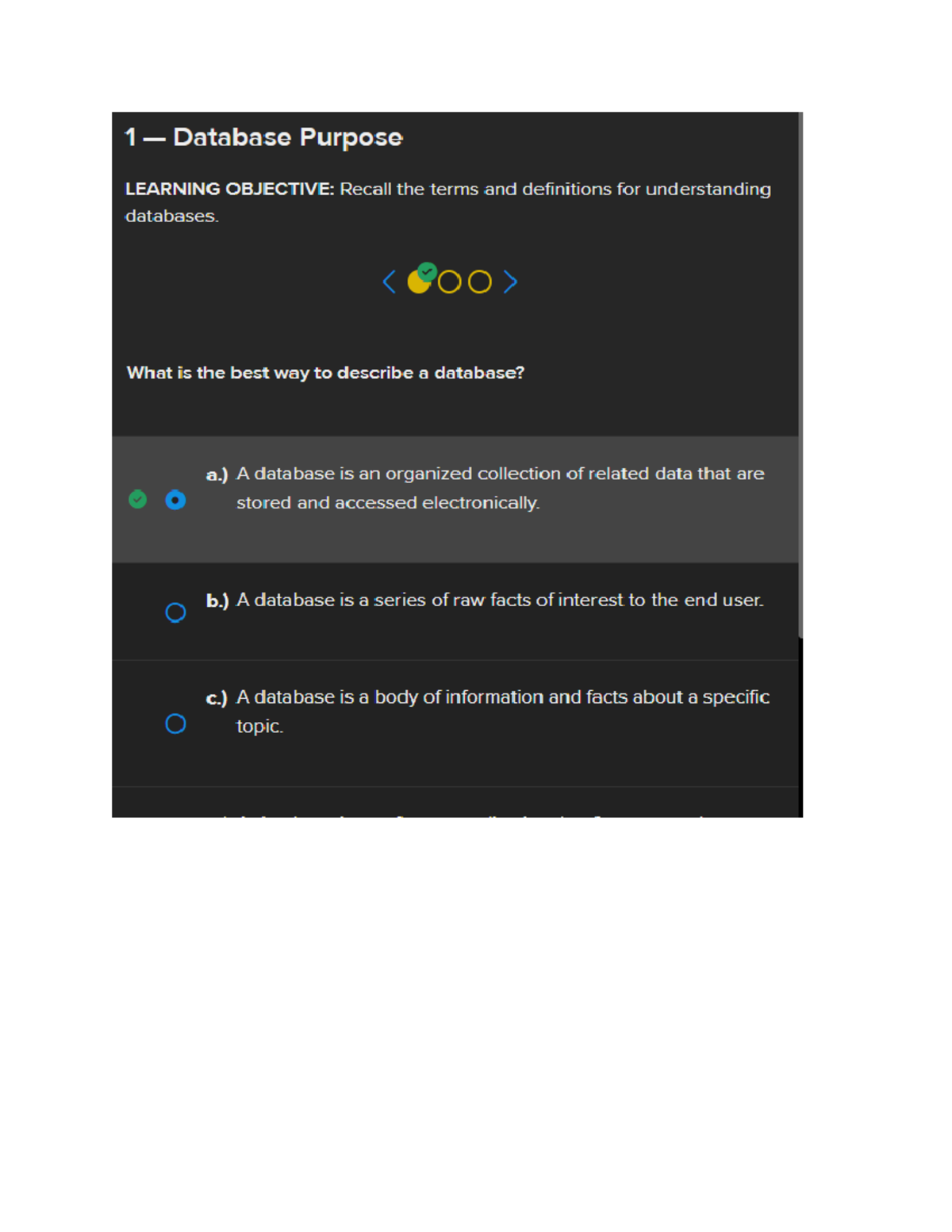 Unit 1-Challenge 1 - Unit 1. Challenge 1.1L Utility (Sophia) - 1 Database Purpose LEARNING - Studocu