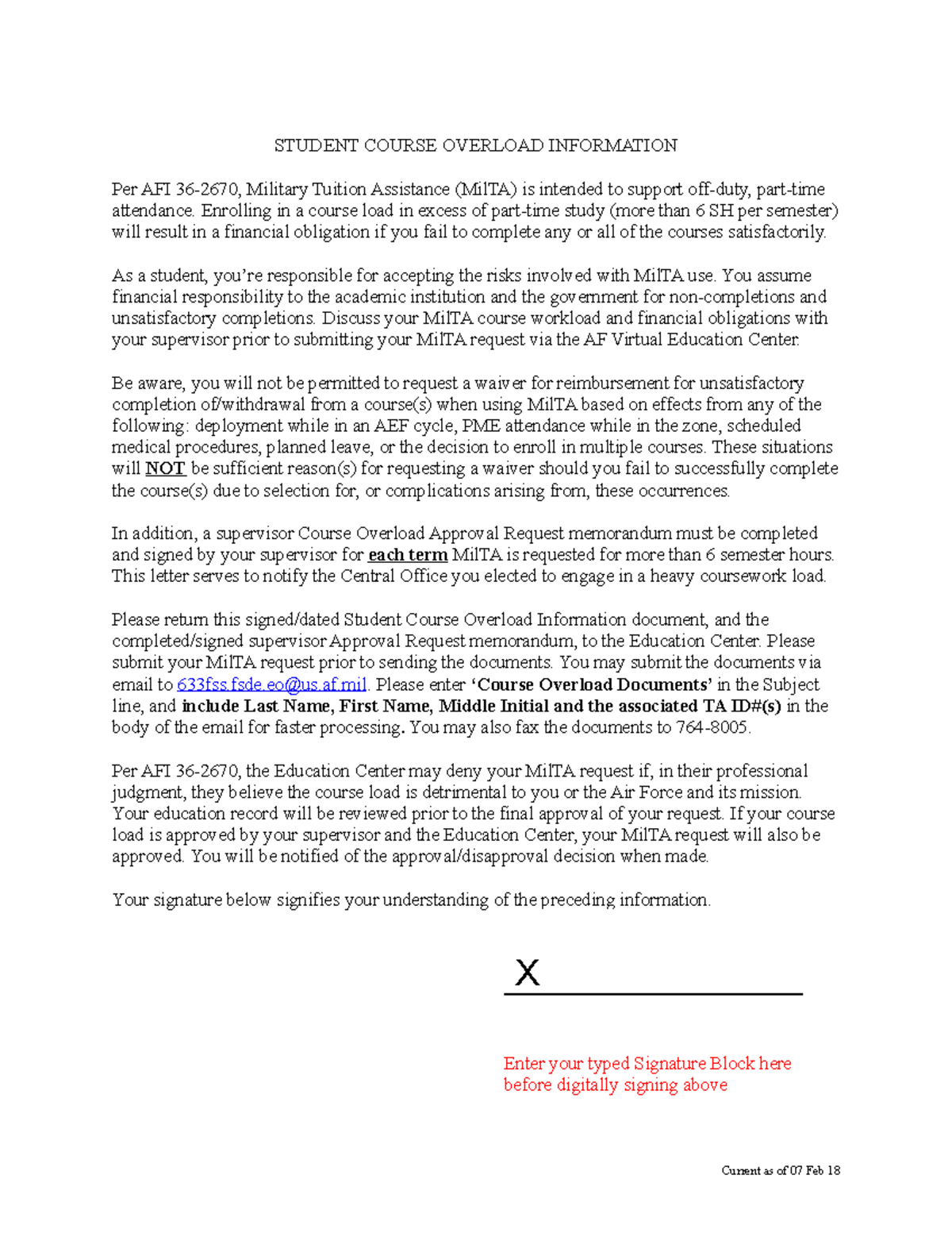 Student Course Overload Information Doc - 07 Feb 18 - Final - STUDENT ...