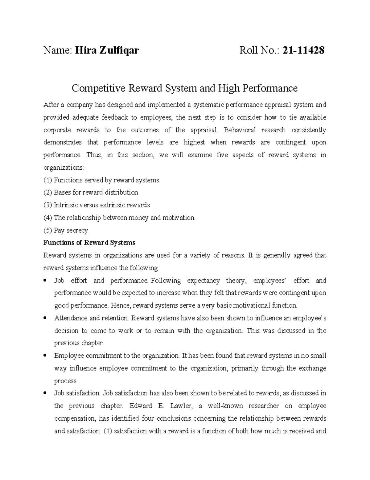 Final Assessment - Good Work notes - Name: Hira Zulfiqar Roll No.: 21 ...