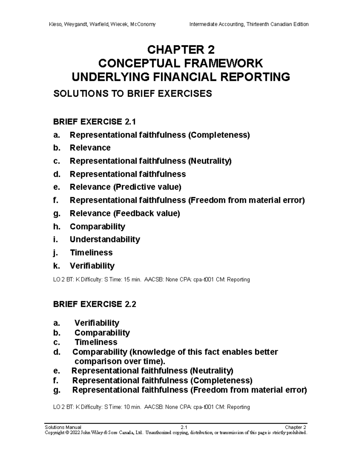 02-Solutions to Brief Exercises - Solutions Manual 2 Chapter 2 CHAPTER ...