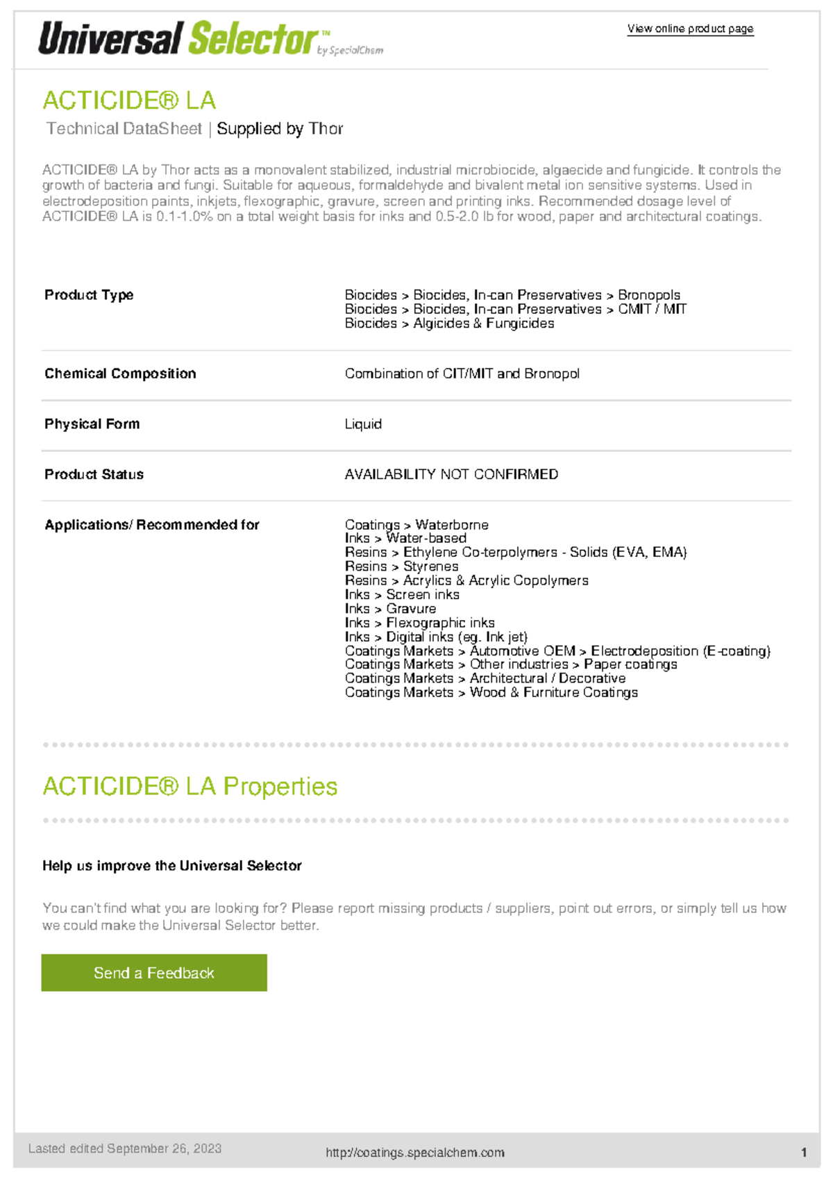 Acticideâ® LA - Thor - Proporcionar info - ACTICIDE® LA Technical ...
