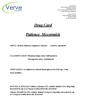 DRUG CARD Lipitor - drug card - Main Campus 2625 Butterfield Road ...