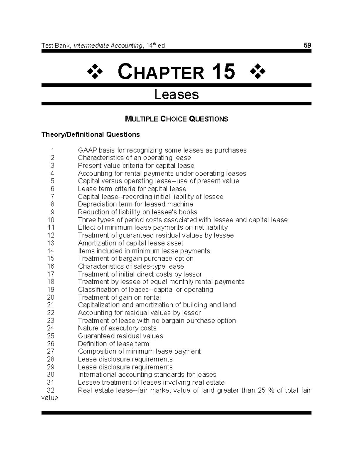 ACCOUNTING NOTES - Test Bank, Intermediate Accounting, 14th ed. 59 ...
