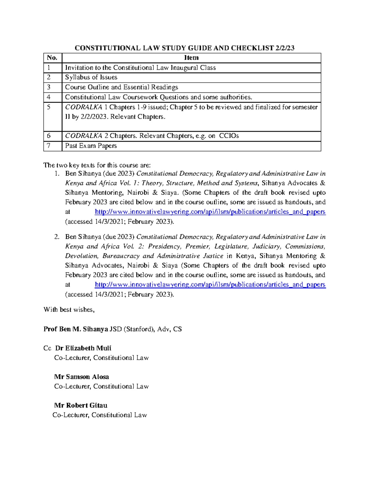 Constitutional LAW Study Guide AND Checklist 1 - CONSTITUTIONAL LAW ...