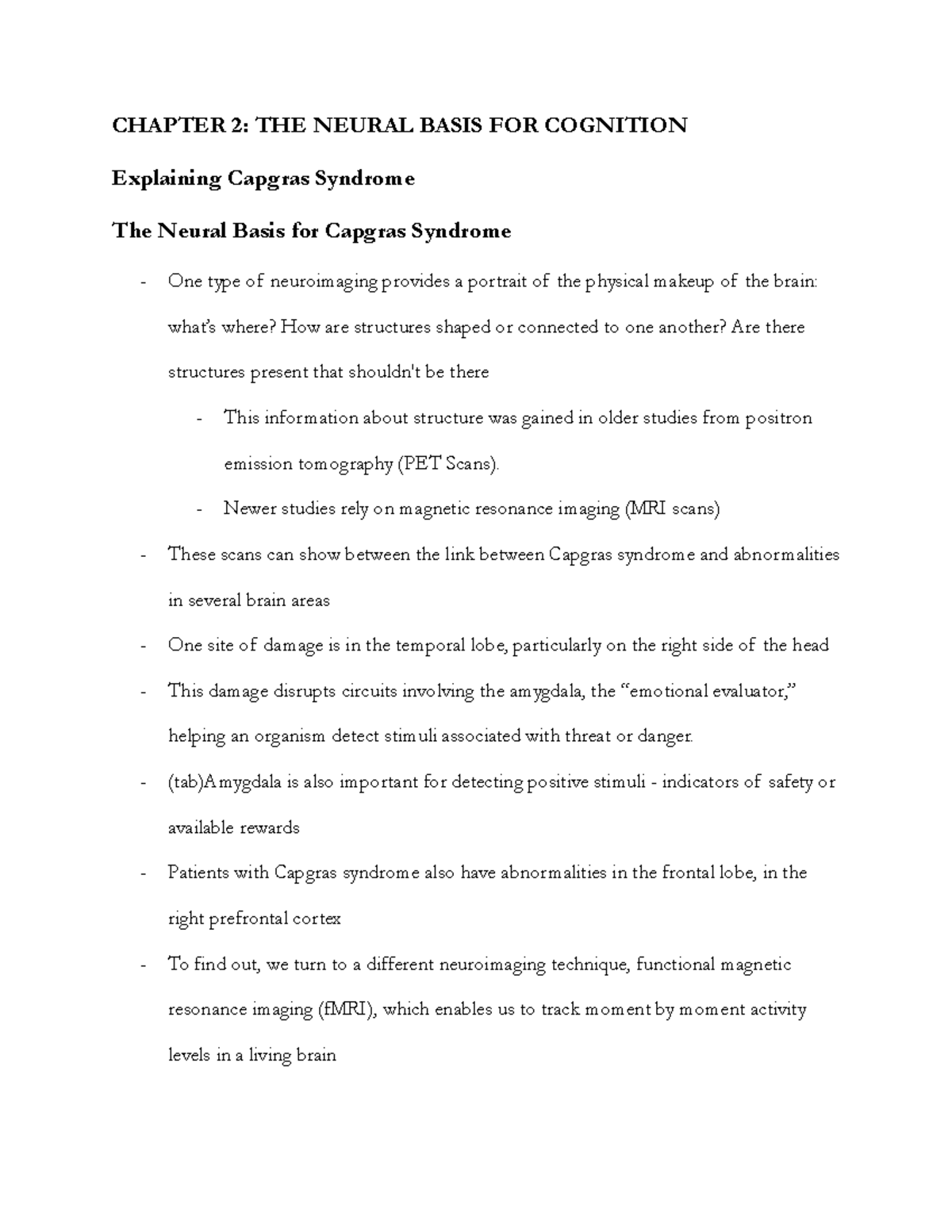 Chapter 2 The Neural Basis For Cognition Chapter 2 The Neural Basis For Cognition Explaining