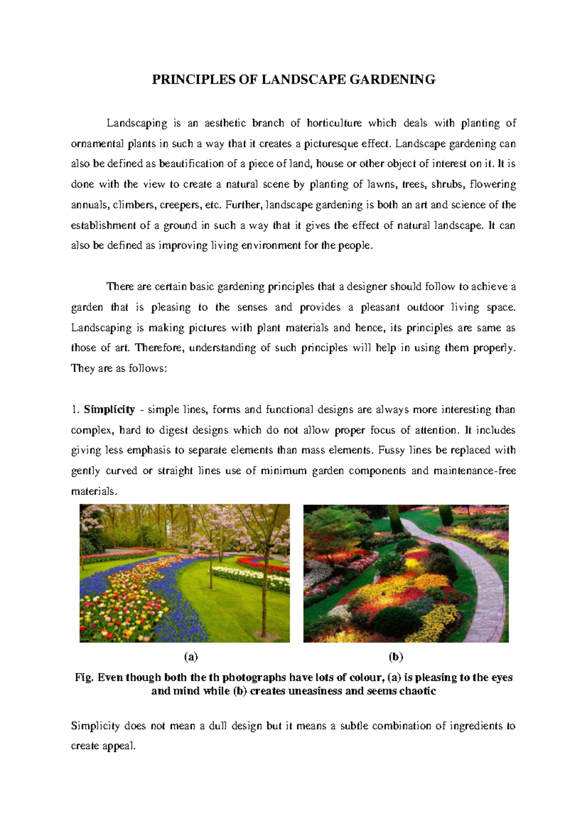 Principles of landscape gardening - HORT 605 Landscaping PRINCIPLES OF ...