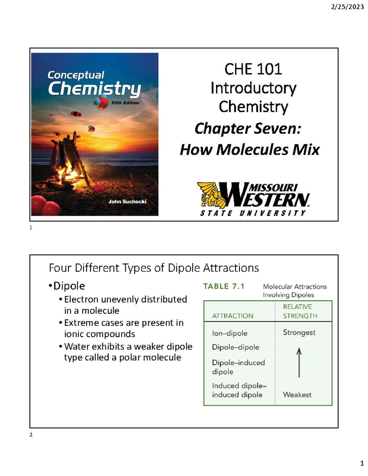 CHE101 chapter 7 - CHE 101 Introductory Chemistry Chapter Seven: How ...