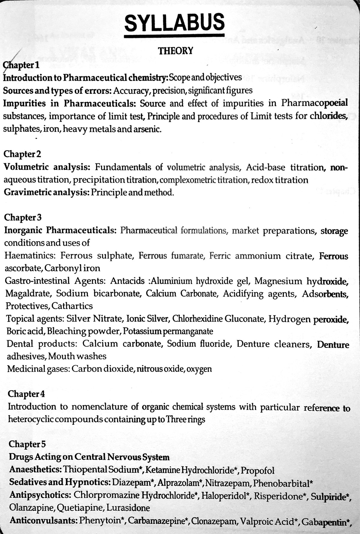 Pharmaceutical Chemistry- Syllabus FOR Dpharm Students 2021-2023 ...