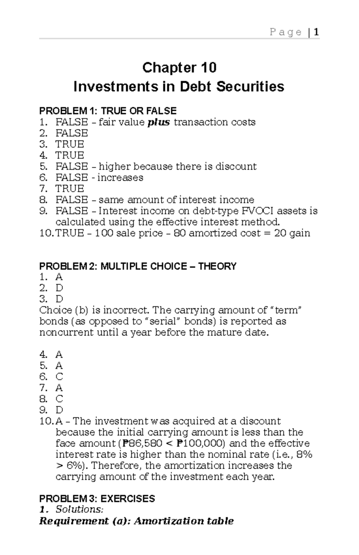 Chapter 10 - Mwamwa - Chapter 10 Investments in Debt Securities PROBLEM ...