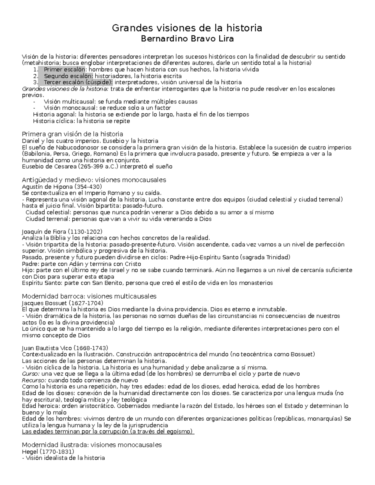 Grandes visiones de la historia examen - Grandes visiones de la ...