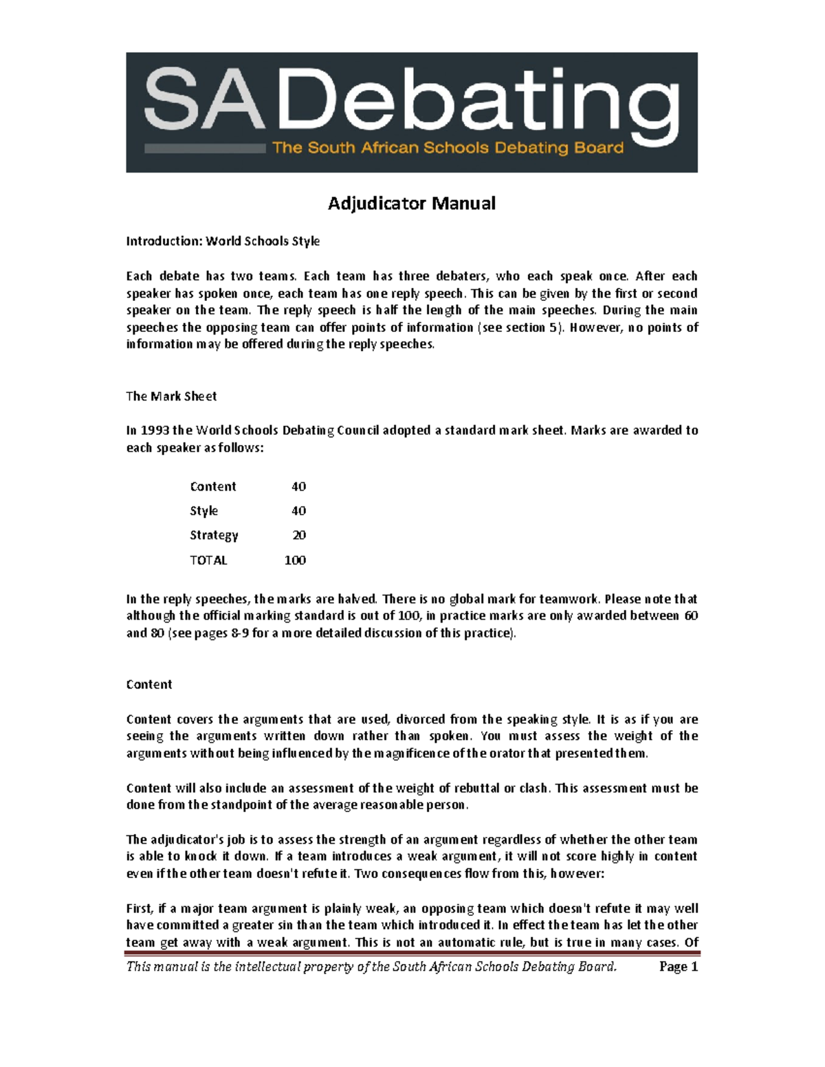 Sasdb-Handbook Adjudicator-Manual - Adjudicator Manual Introduction ...