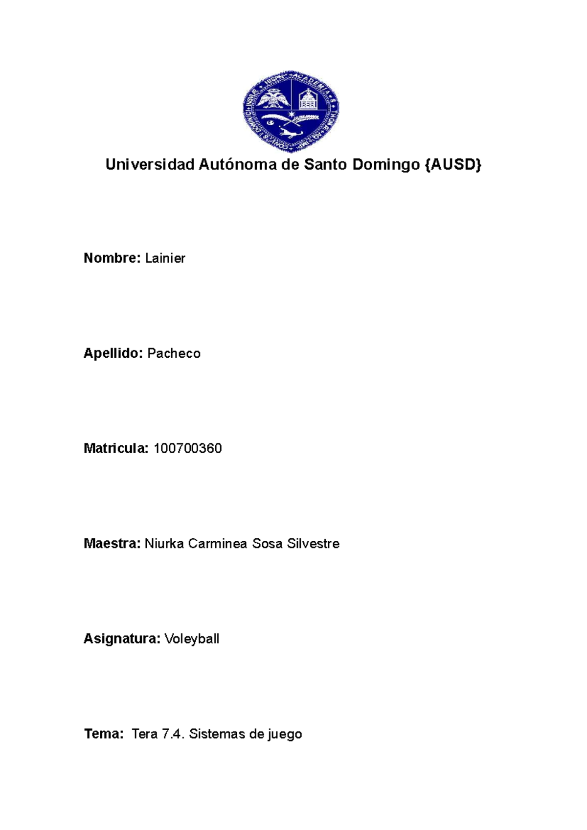 Tera 7.4. Sistemas de juego - Universidad Autónoma de Santo Domingo ...