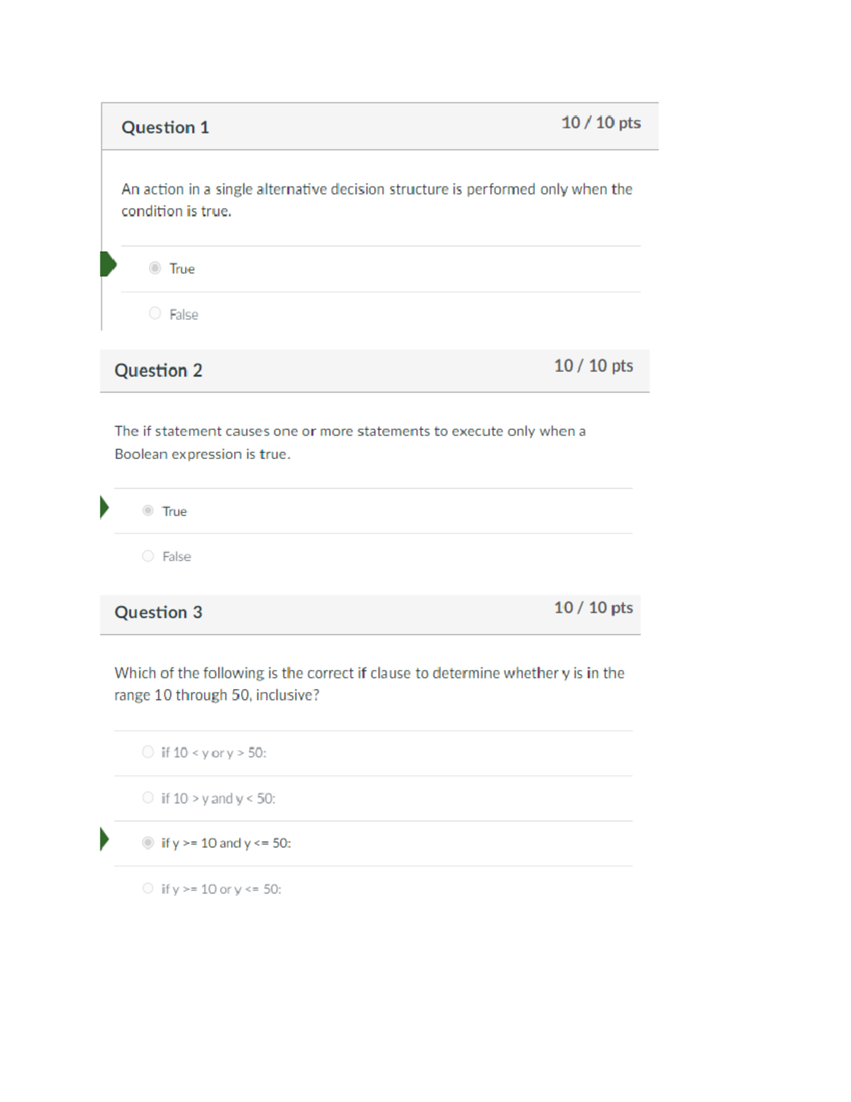 Multichoice 2.8 Quiz Decision and Repetition Structures - CIS123 - Studocu