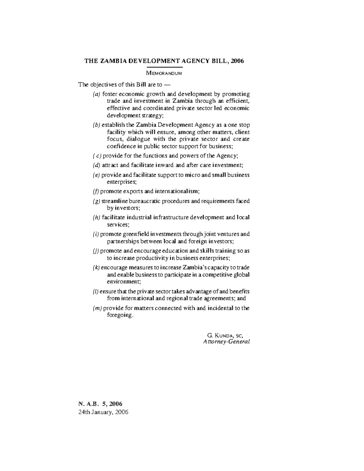 ZDA Act 2006 1 - Investment Law - UNZA - Studocu