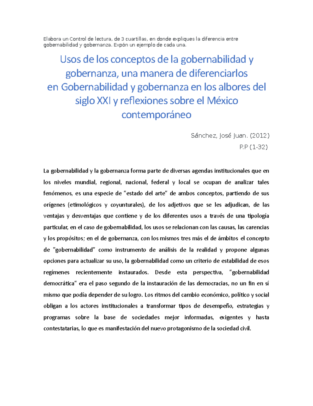 Control de lectura - APUNTES - Elabora un Control de lectura, de 3 ...