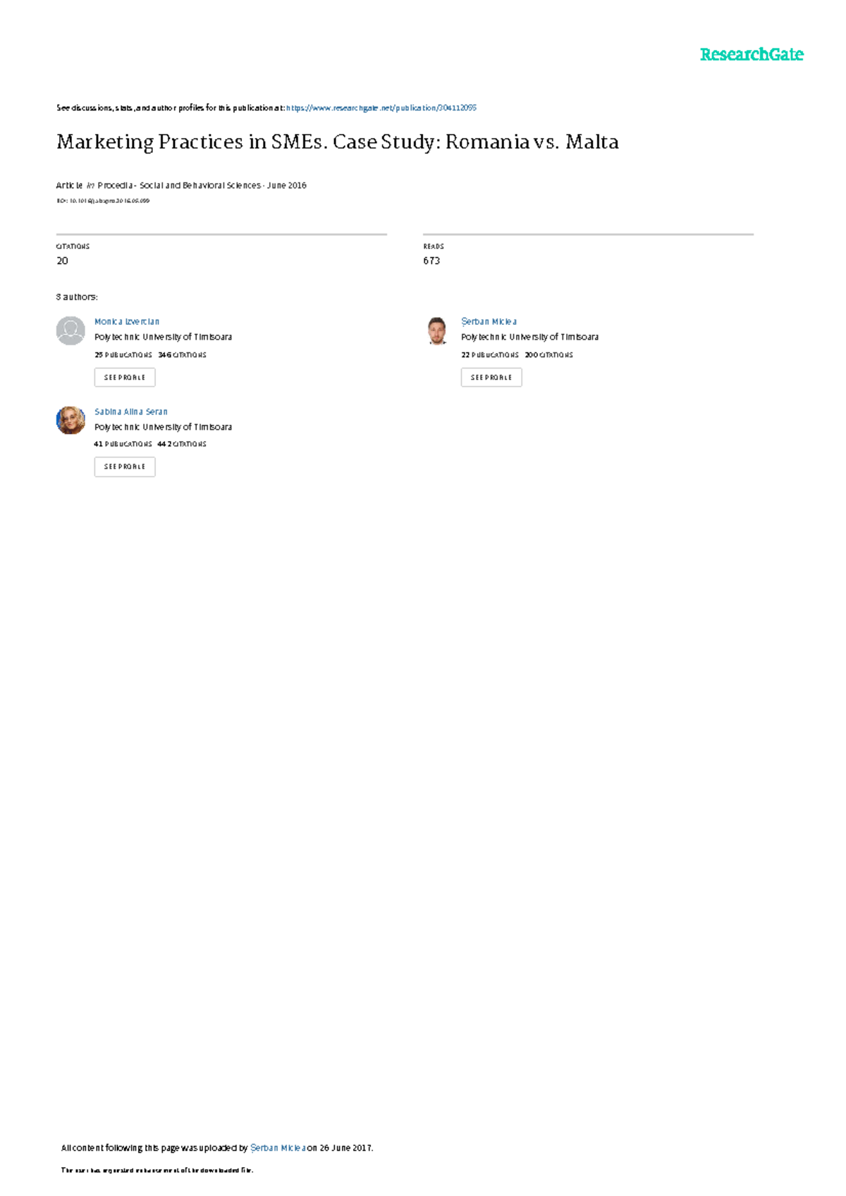 Marketing Practices in SMEs Case Study Romania vs - See discussions ...