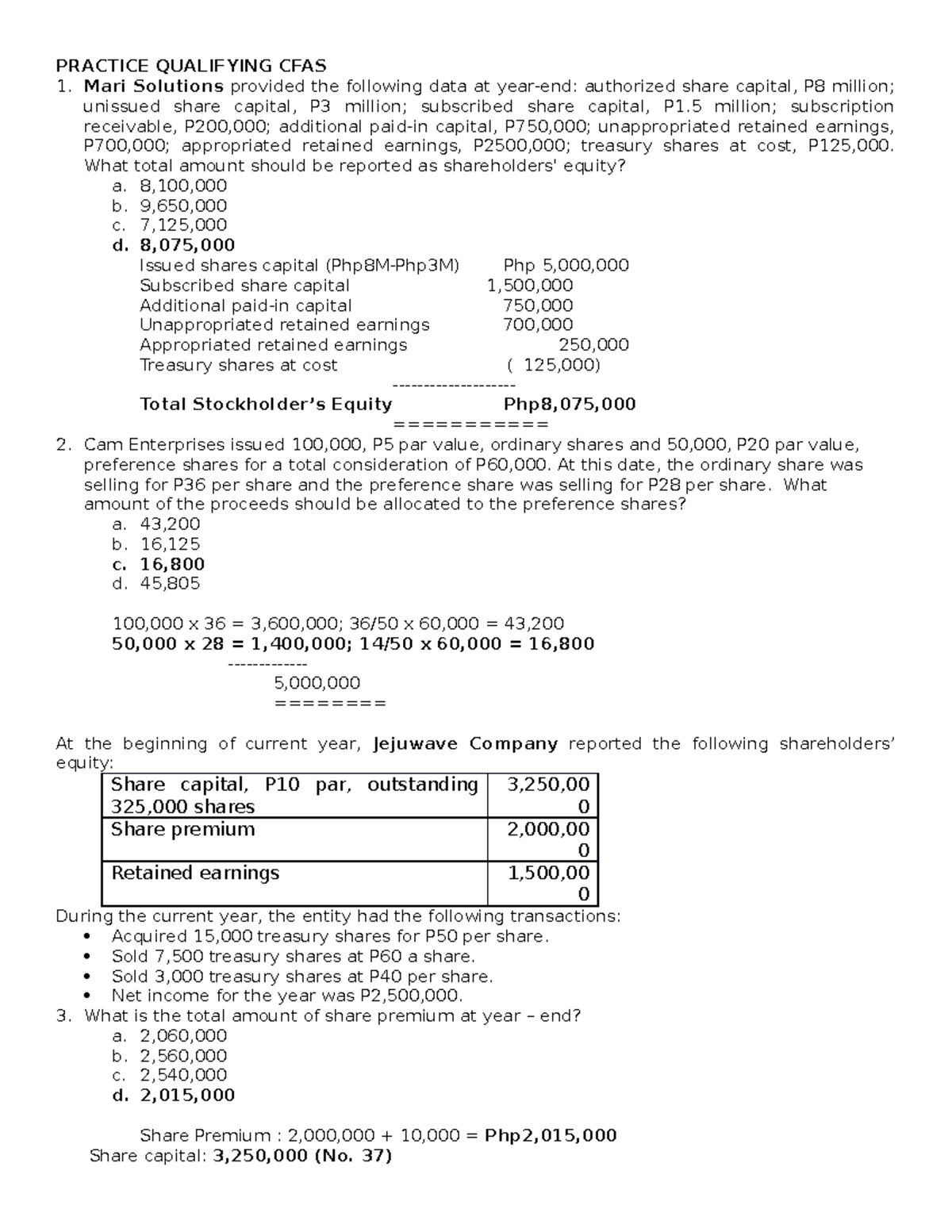 Qualifying EXAM-PRB-WITH ANS-2ND YEAR - PRACTICE QUALIFYING CFAS 1 ...