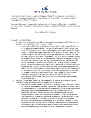 PSY 328 Module Four Journal Template - PSY 328 Module Four Journal ...