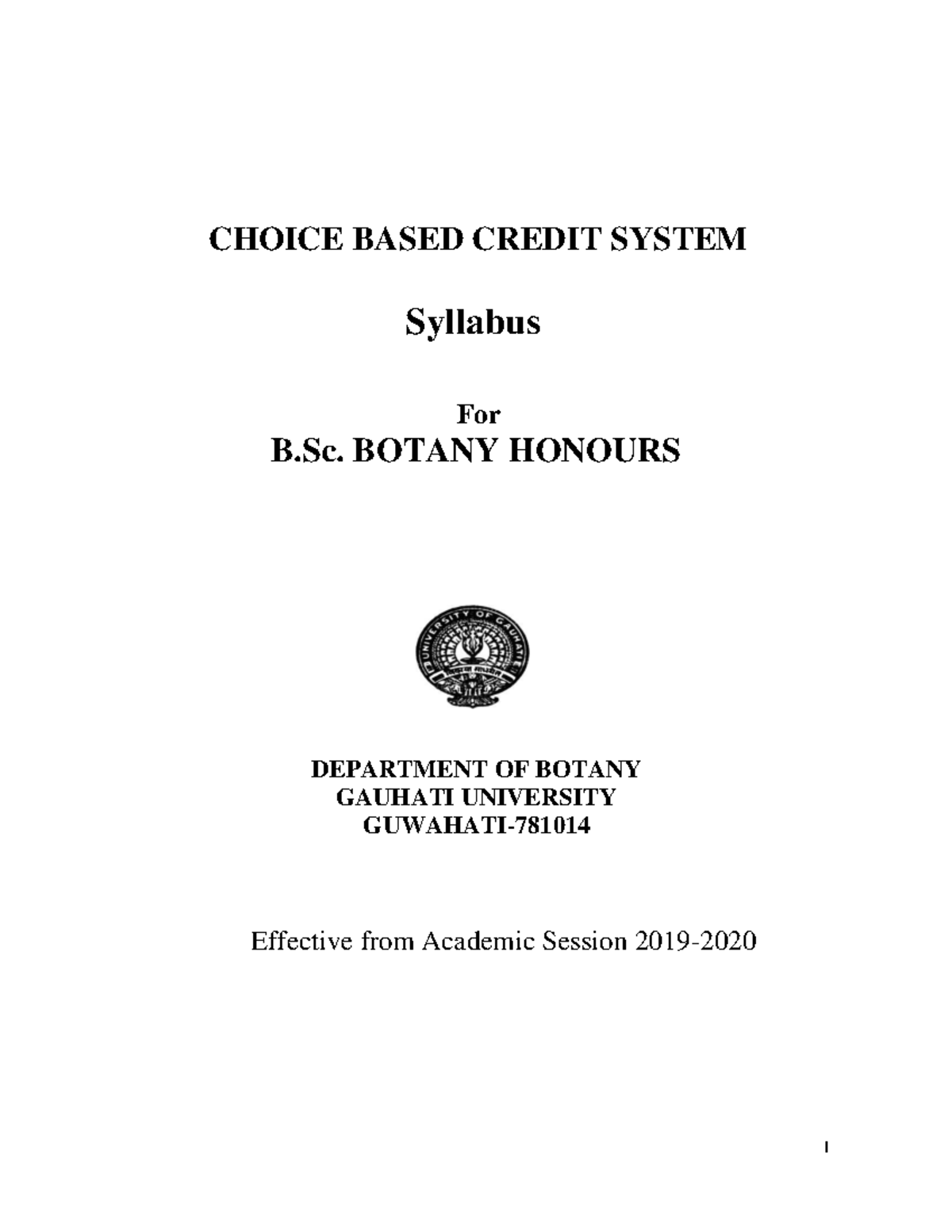 BSc-Botany-Hon-CBCS (2020) - CHOICE BASED CREDIT SYSTEM Syllabus For B ...