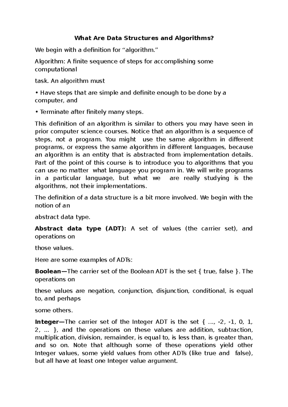 DSA UNIT 1 - unit1 - What Are Data Structures and Algorithms? We begin ...