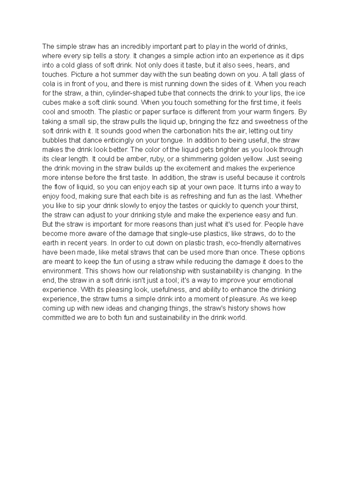 Last straw - Random ESSAY FOR EVERYONE - The simple straw has an ...