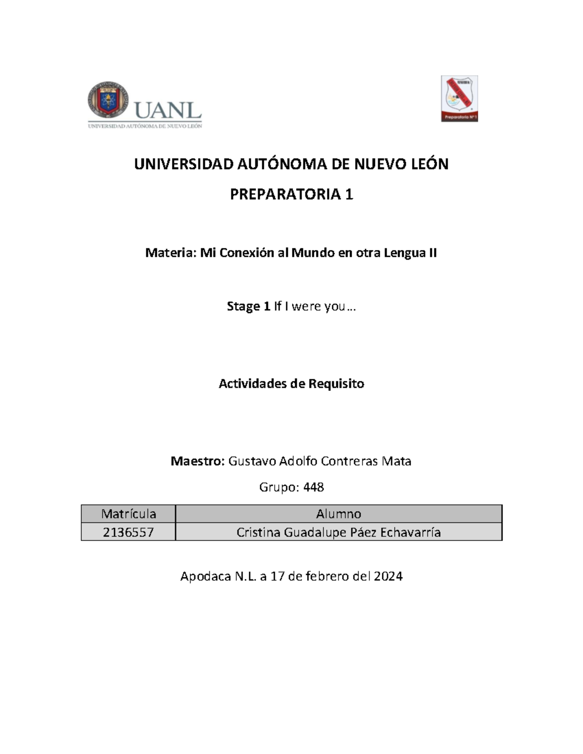 Mcmlii S1 AR - Ar1 - Vida cotidiana en otro idioma II - UNIVERSIDAD ...