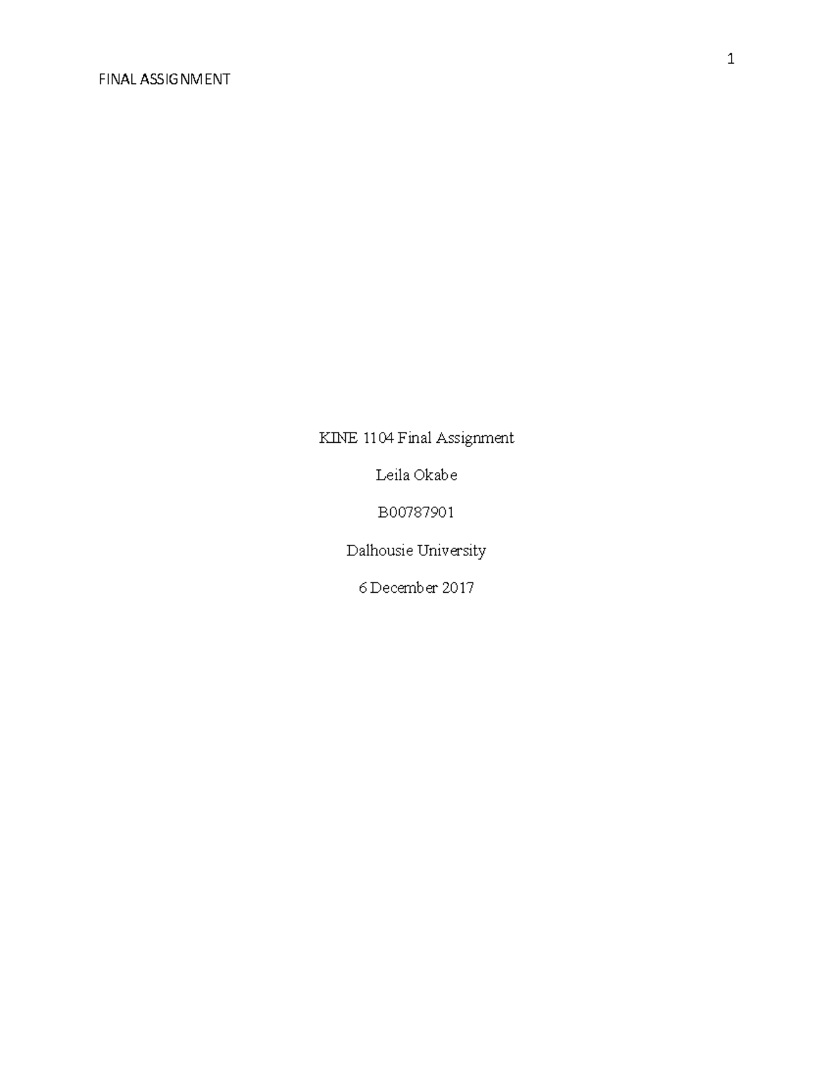 Copy of KINE 1104 Final Assignment.docx - Google Docs - FINAL ...