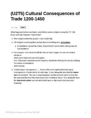 (U2T6) Environmental Consequences of Trade 1200-1450 - Champa rice was ...