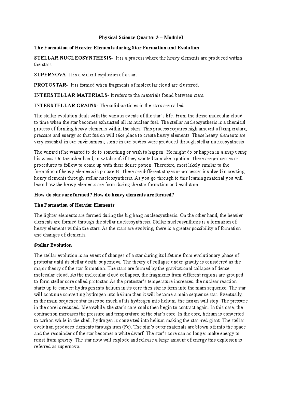 Physical Science REV - Very useful for u - Physical Science Quarter 3 ...