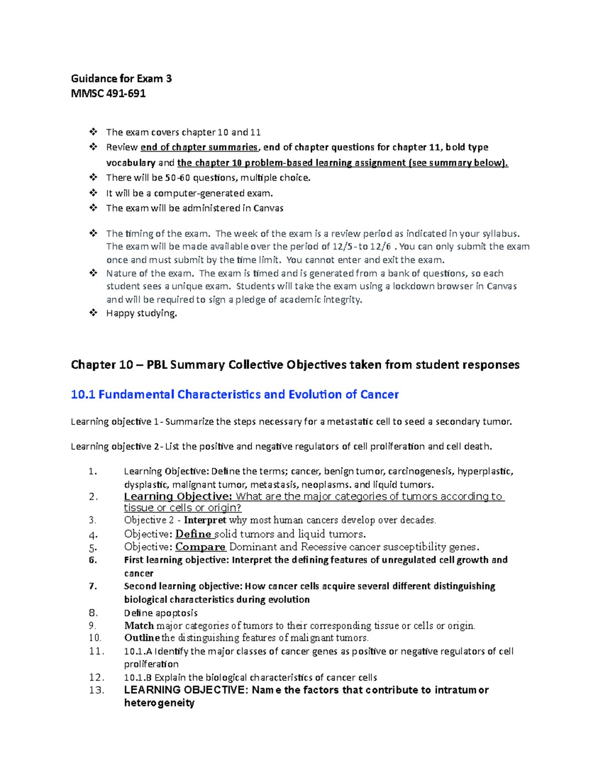 Guidance for Exam 3 - exam 3 study guide questions - Guidance for Exam ...