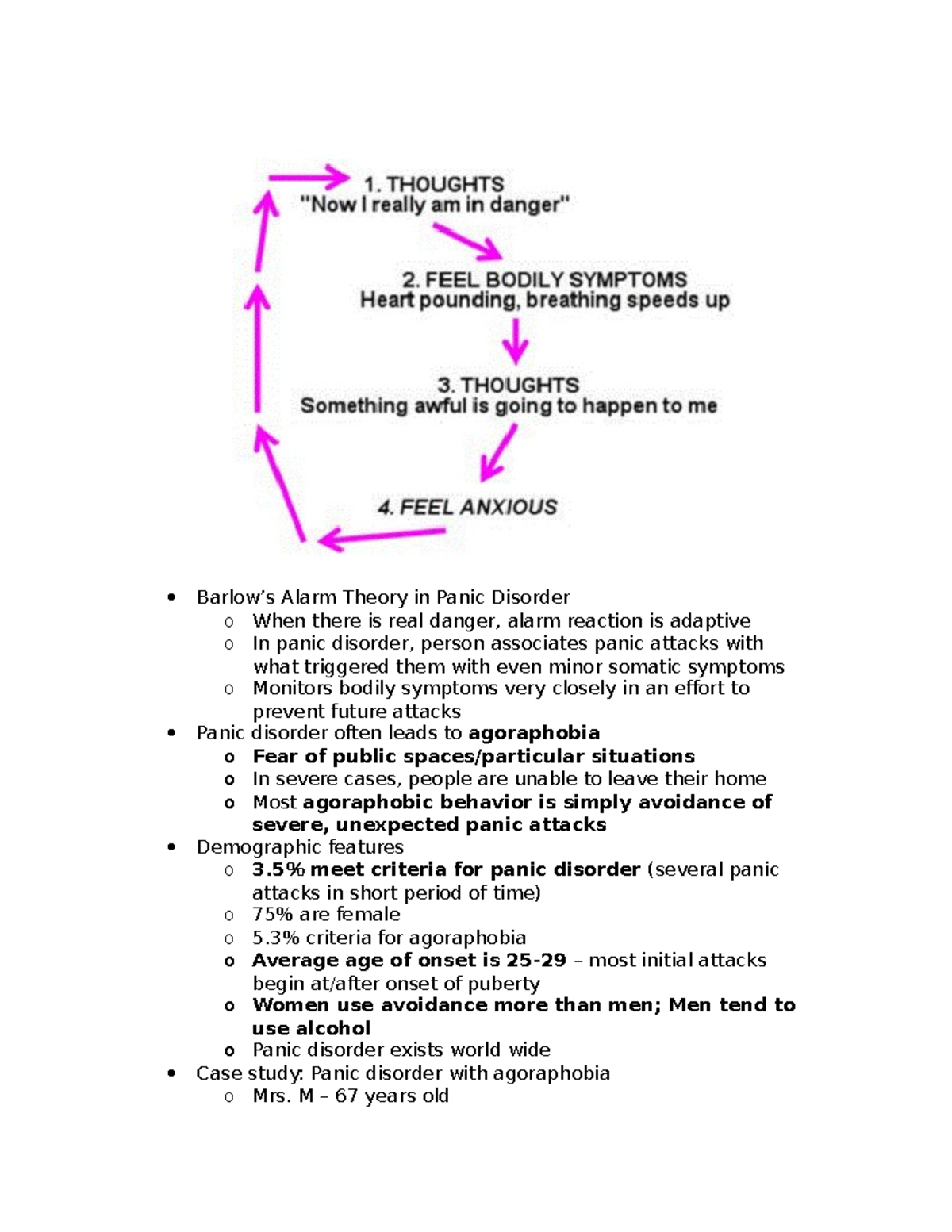 Abnormal psych final notes-4 - Barlow’s Alarm Theory in Panic Disorder ...