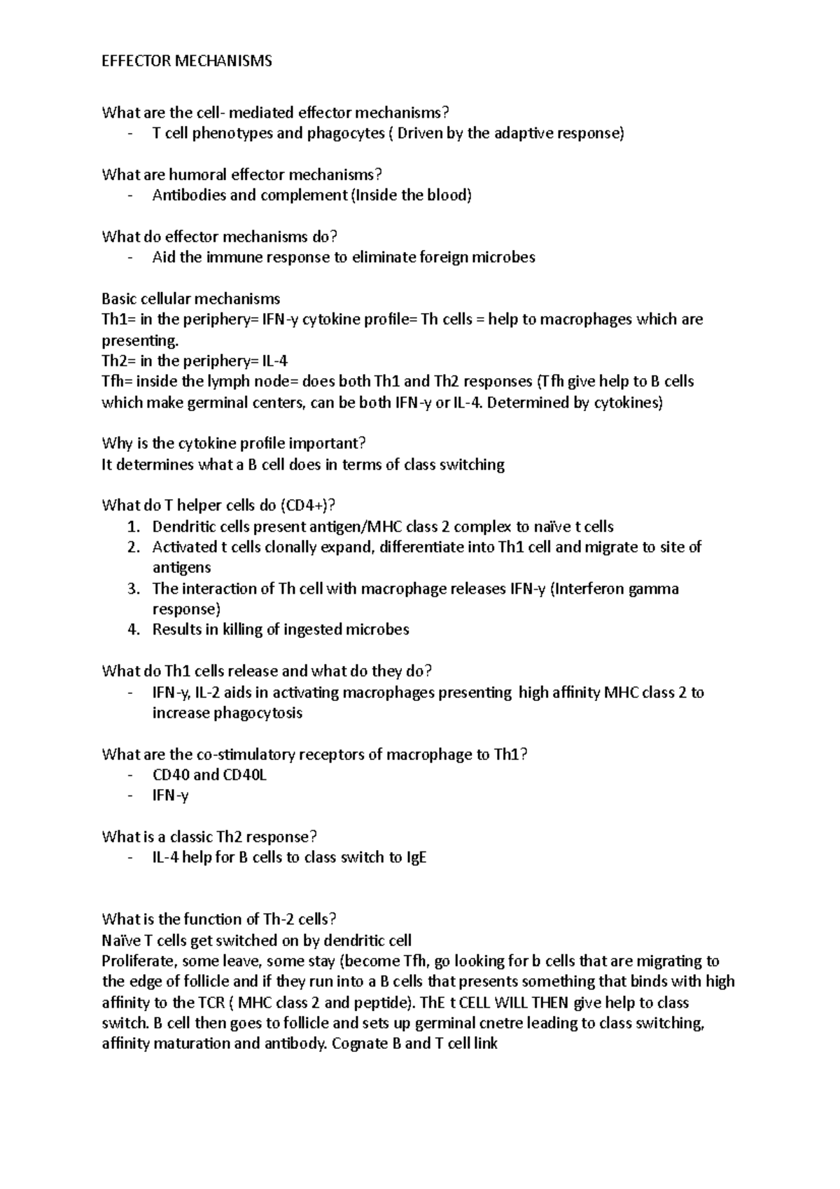Effector mechanisms - Summary Human Immunology And Infectious Diseases ...