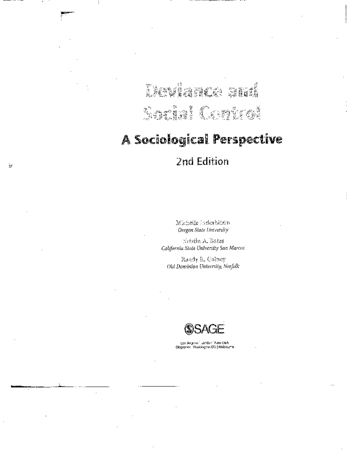 Thomas 2012 (Introduction to Deviance) - Social Psychology - Studocu